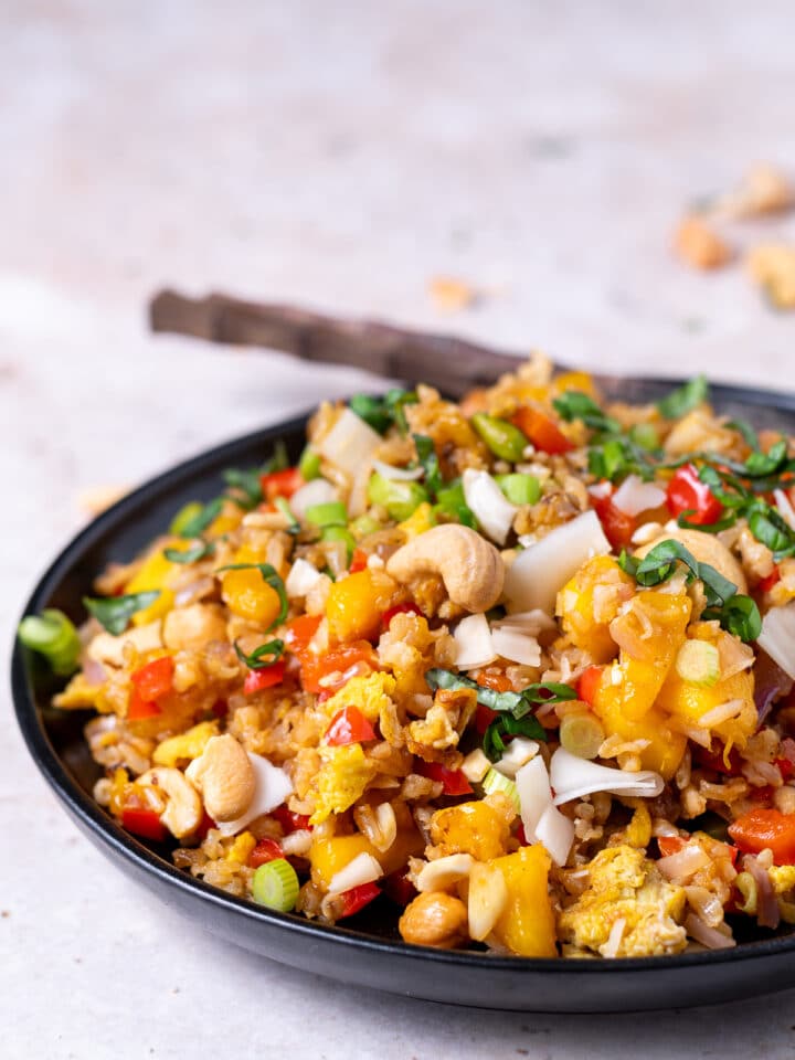Mango Fried Rice with Toasted Coconut and Cashews