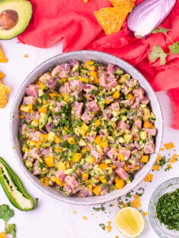 Ahi Tuna Ceviche (super easy, fresh and flavorful!)