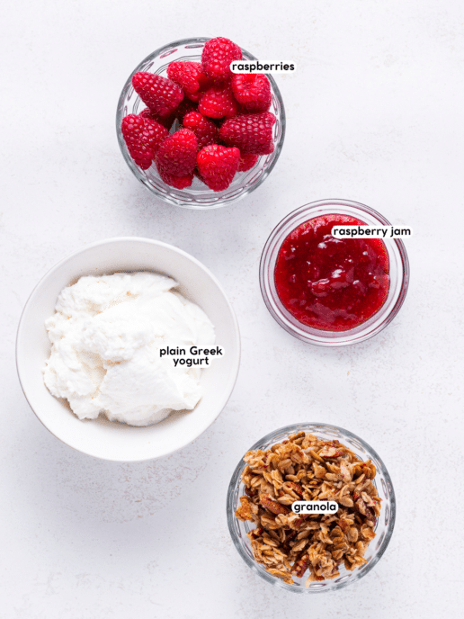 Easy Raspberry Parfait (breakfast, snack or dessert!)