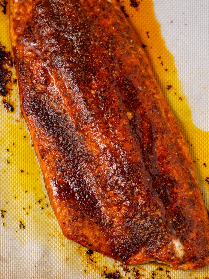 Roasted Paprika Salmon with Nectarine Salsa and Coconut Rice