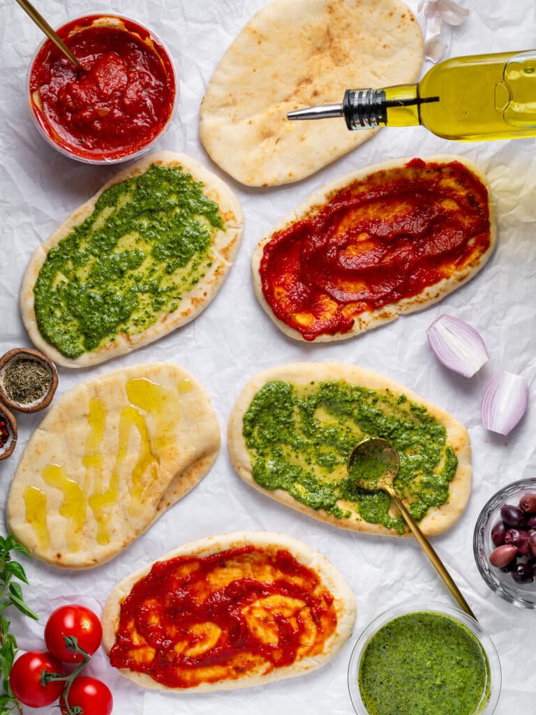 Super Easy Mini Naan Pizzas 4 Ways