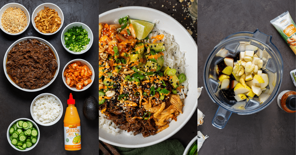 Korean Shredded Beef Rice Bowls - easy recipe to serve a crowd!