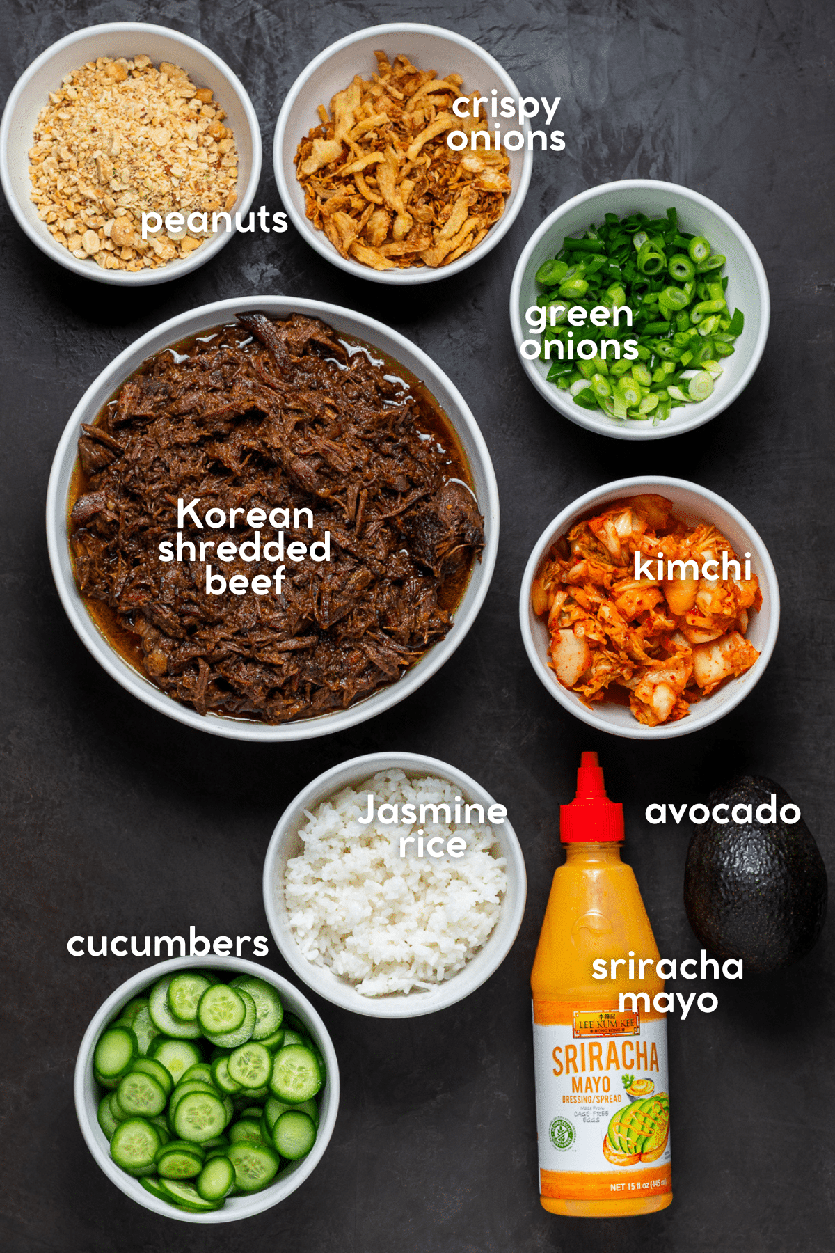 Korean Shredded Beef Rice Bowls - easy recipe to serve a crowd!